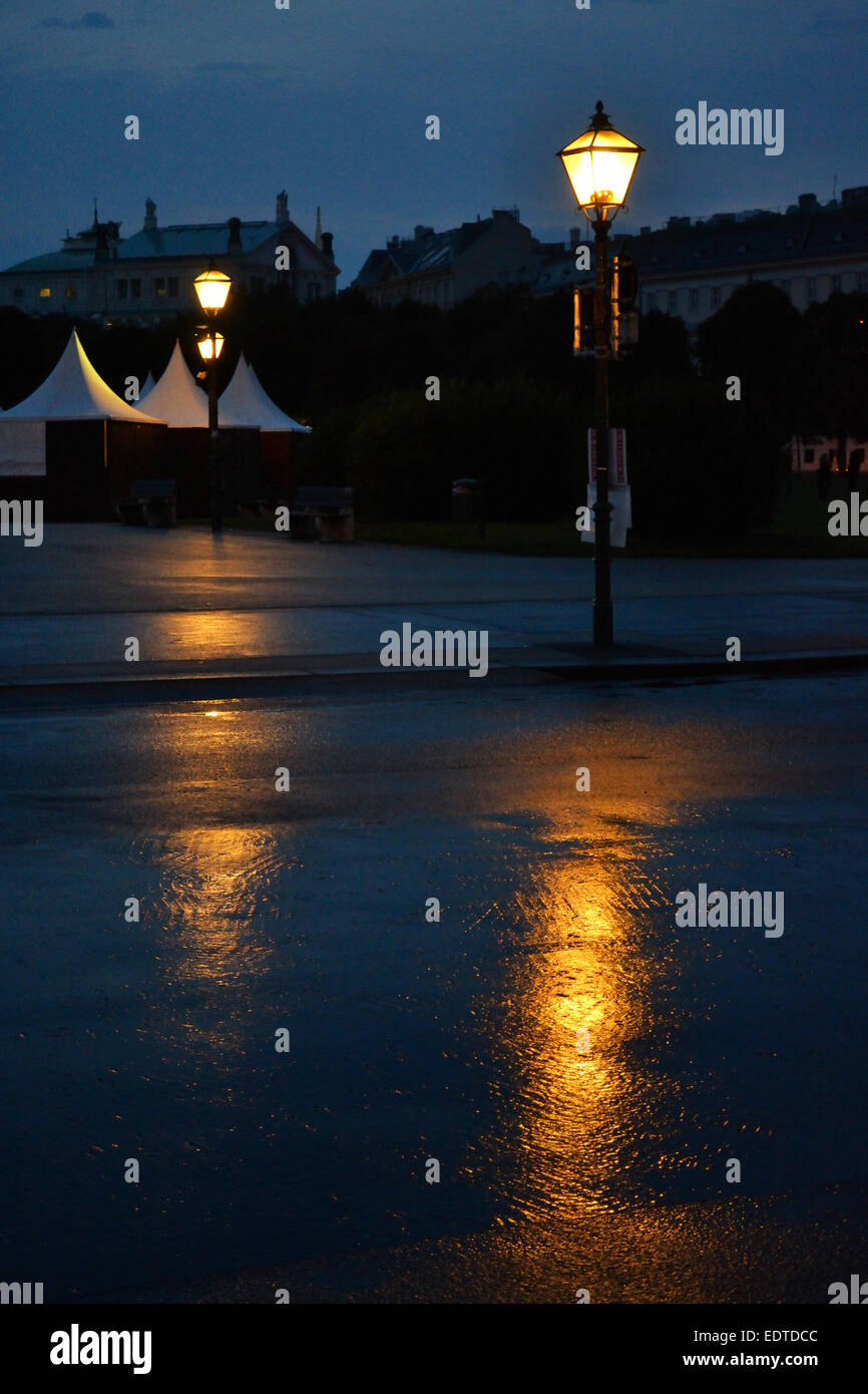 Street lamps at night Stock Photo - Alamy