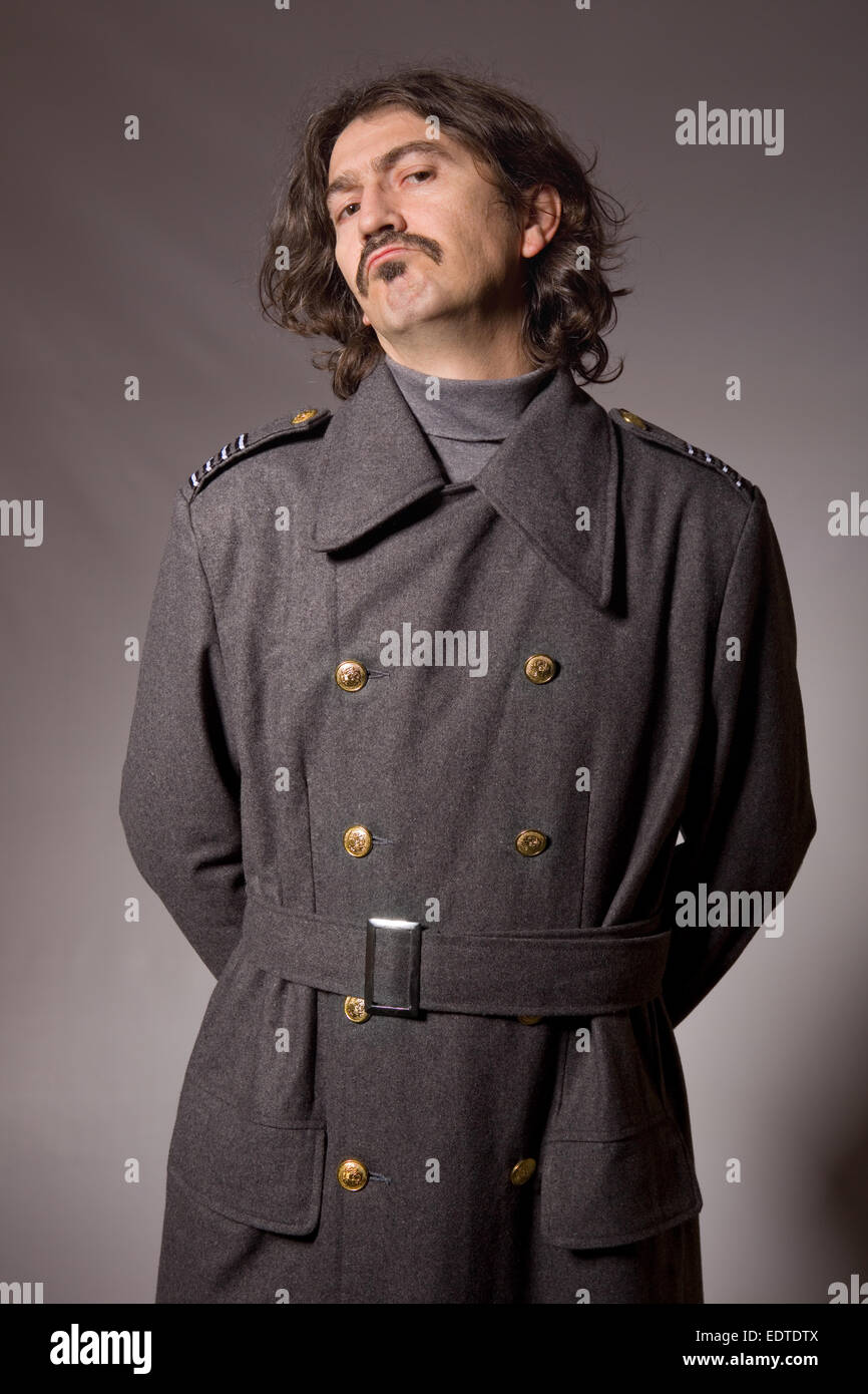 young man dressed as russian military Stock Photo - Alamy