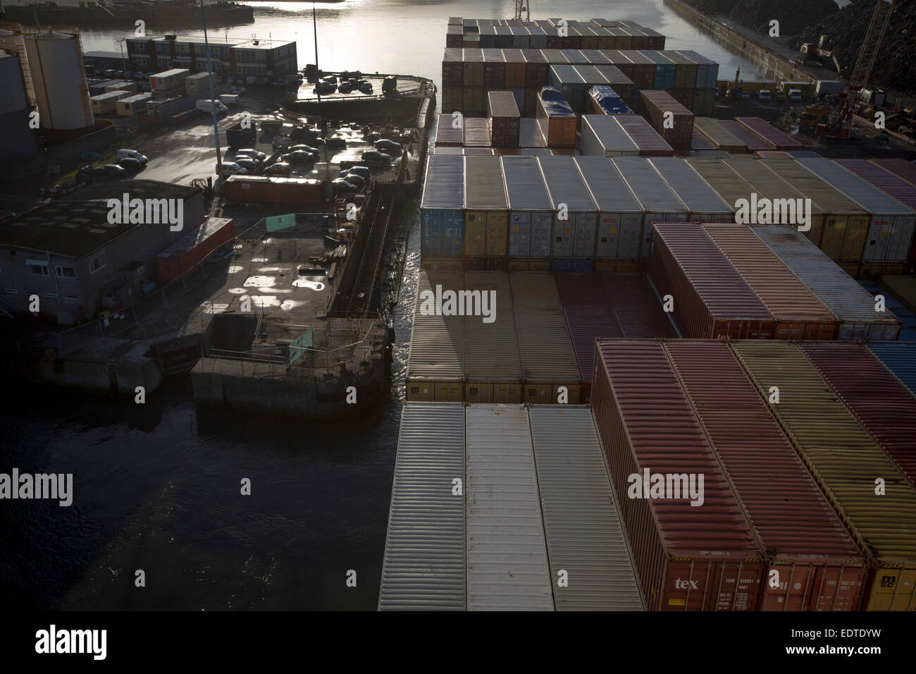 The Panama-registered container ship MSC Sandra, exits a lock at ...