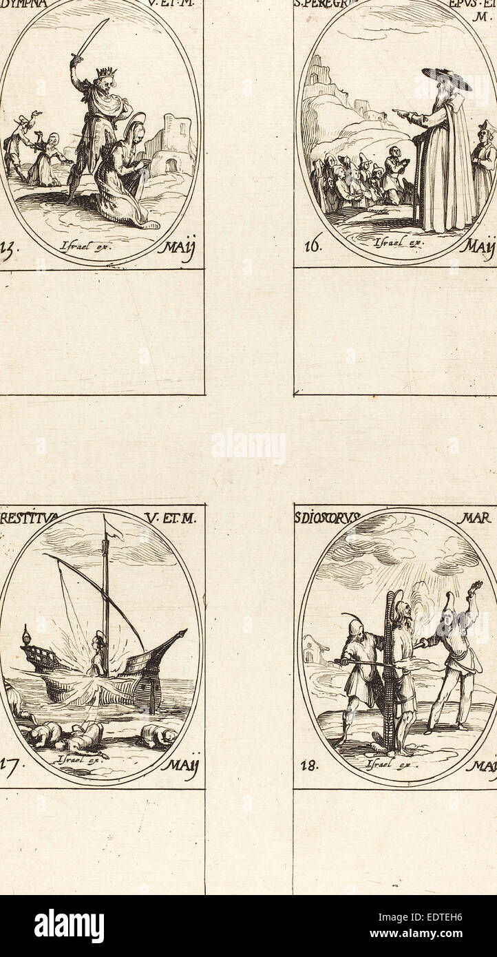 Jacques Callot (French, 1592 - 1635), St. Dympna; St. Peregrinus; St ...