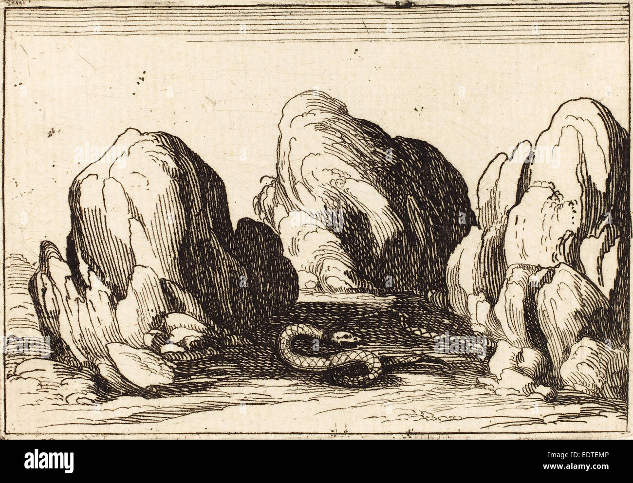 Jacques Callot (French, 1592 - 1635), Serpent, 1628, etching Stock ...