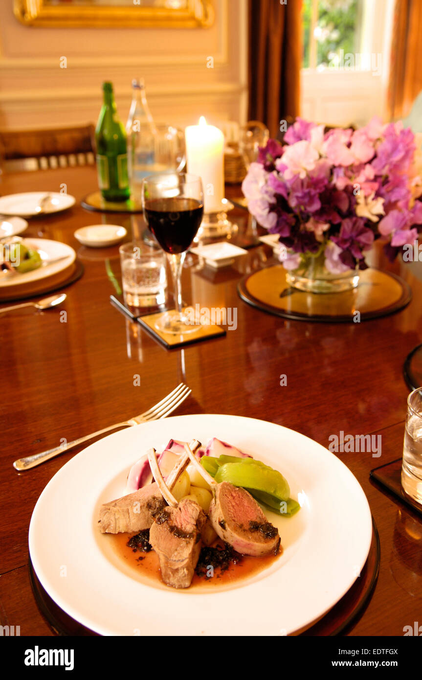 Dinner at a hotel, England UK Stock Photo - Alamy