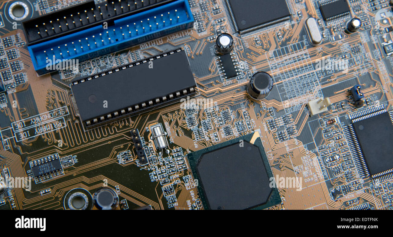 Part of Old Motherboard before sending it to recycling Stock Photo - Alamy