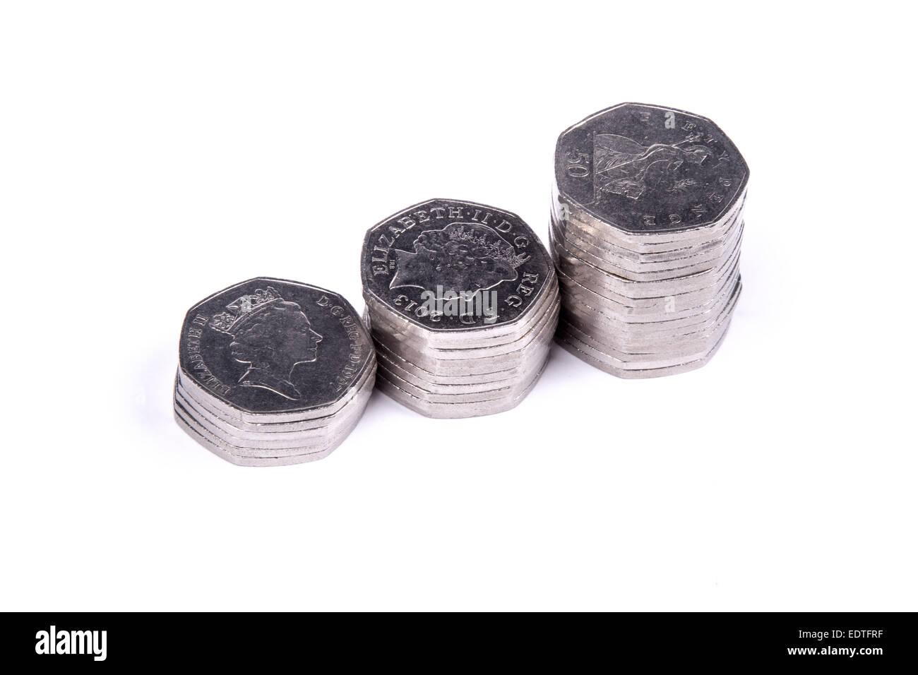 British 50 Pence Coin Stock Photo - Alamy