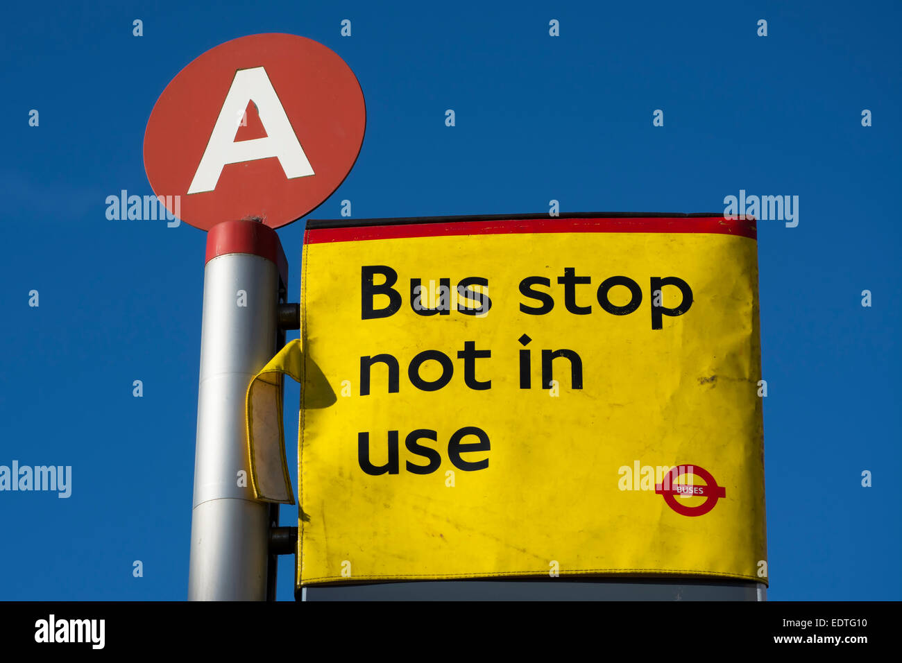 bus stop not in use sign, hampton court, london, england Stock Photo ...