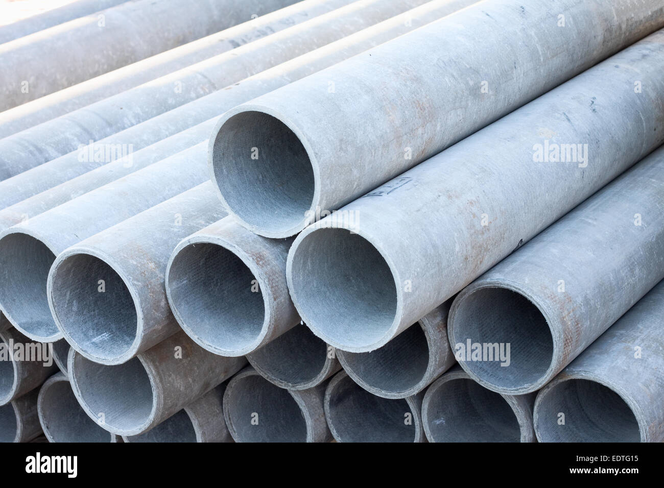 Asbestos pipes for drain in construction site Stock Photo - Alamy