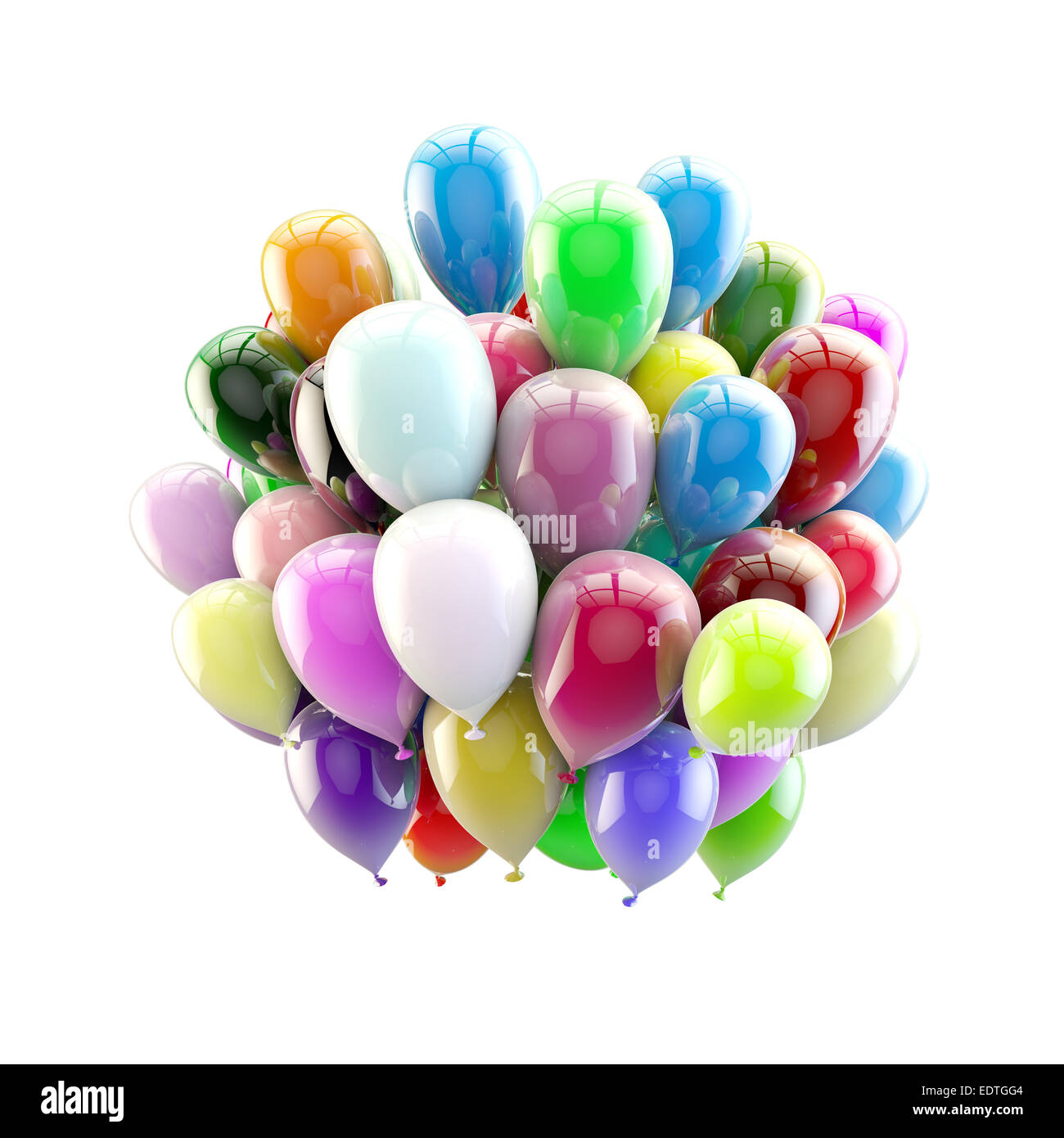 Lots of colorful balloons on the isolated background Stock Photo - Alamy