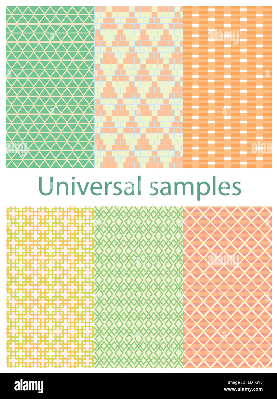 Set from six original samples on a white background Stock Photo - Alamy