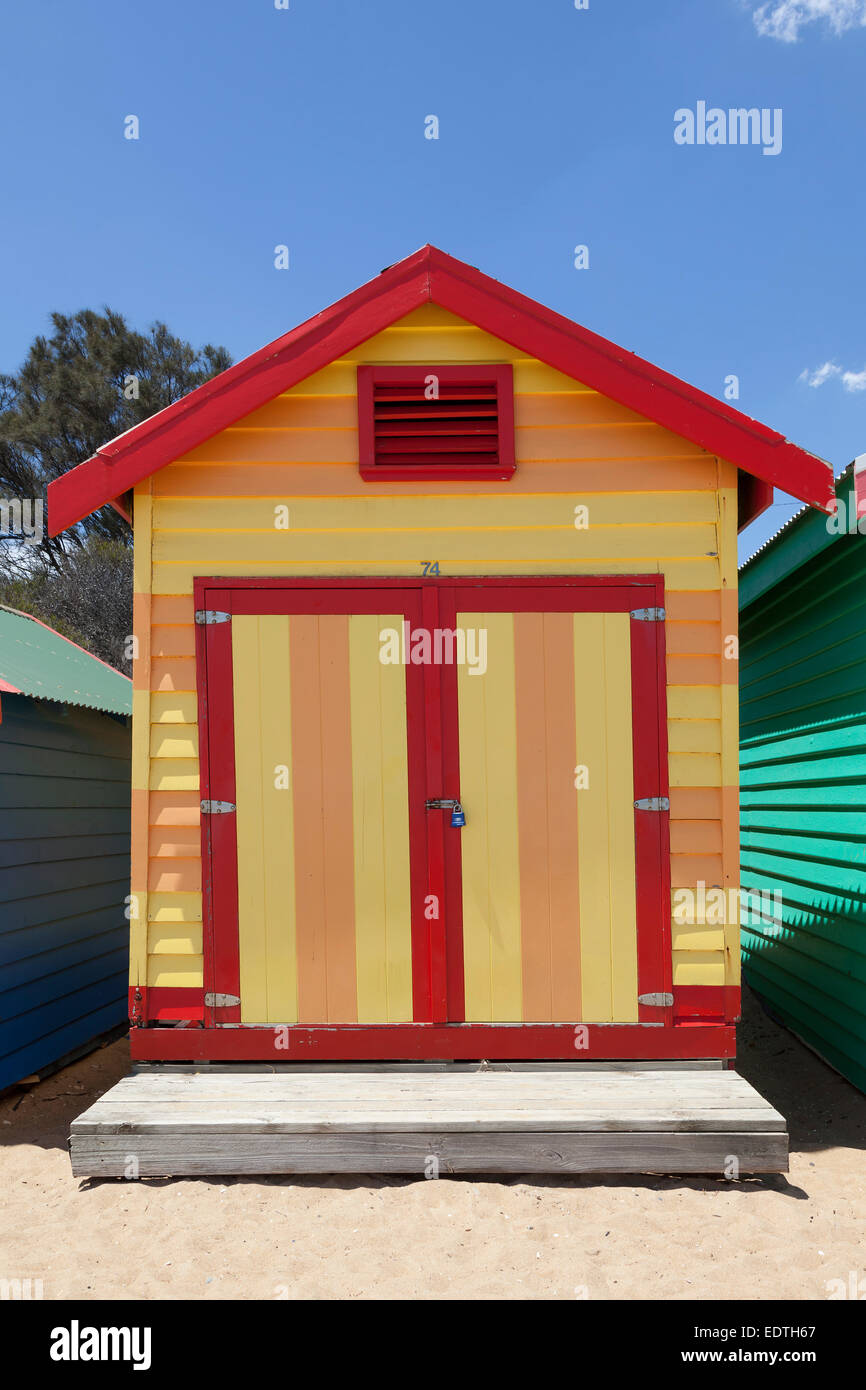 Painted beach huts in melbourne hi-res stock photography and images - Alamy