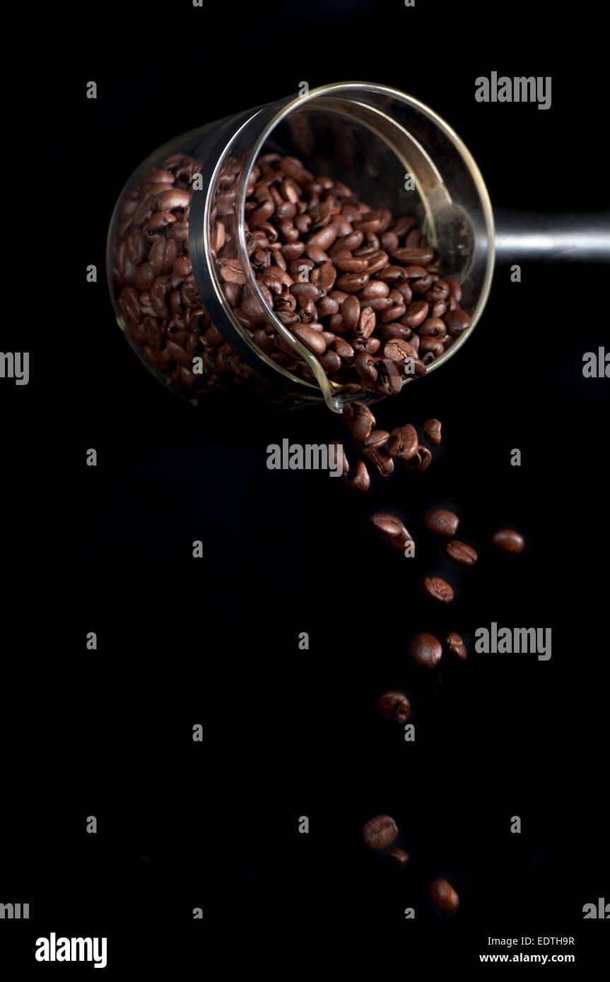 Coffee beans falling Stock Photo - Alamy