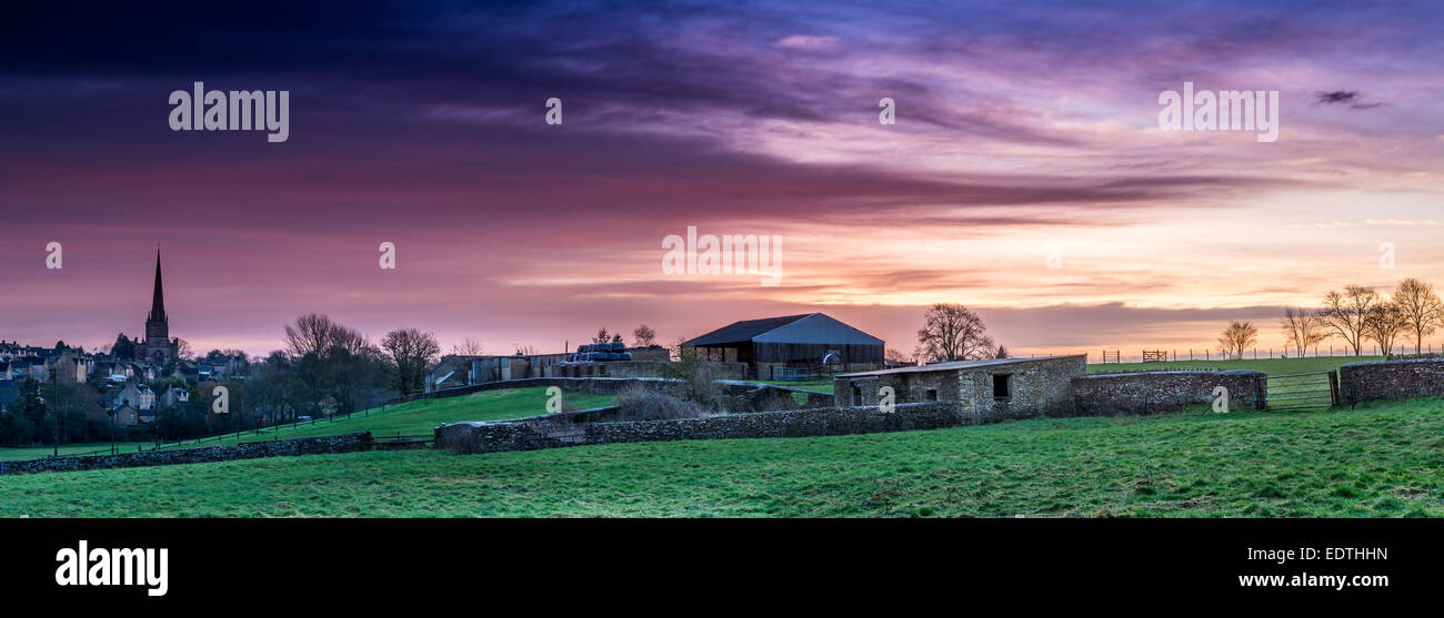 January Morning Panoramic Stock Photo - Alamy