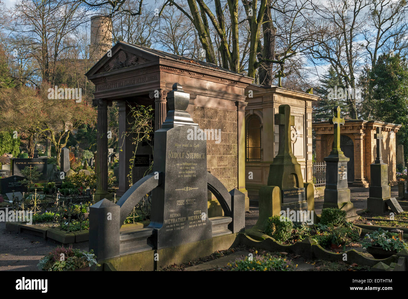 The Burgfriedhof (castle cemetery) below the Godesburg castle in Bonn ...