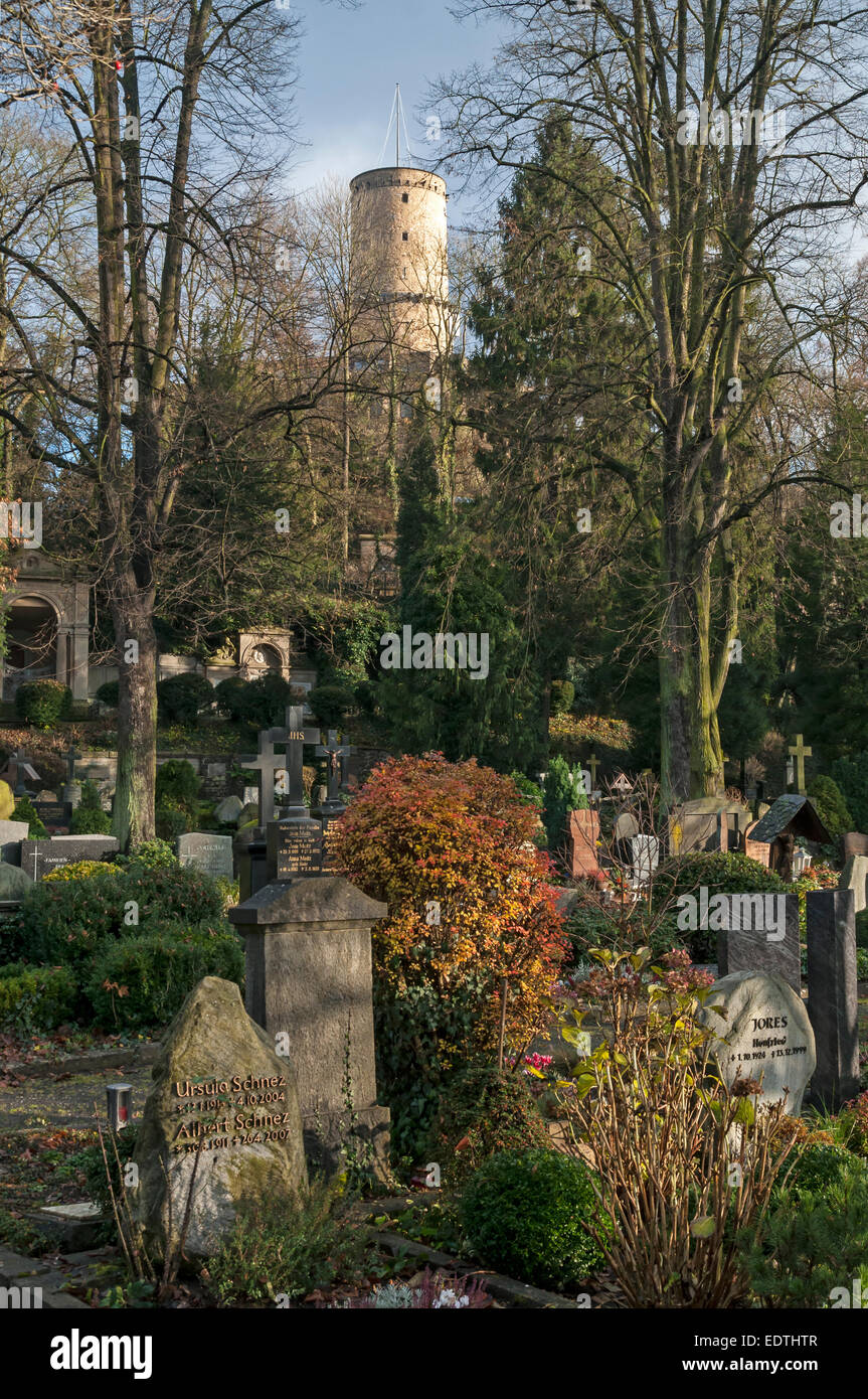 The Burgfriedhof (castle cemetery) below the Godesburg castle in Bonn ...