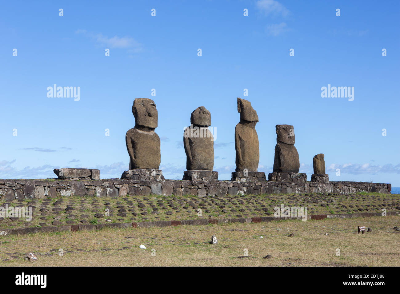 Moai Statues on Easter Island Stock Photo - Alamy