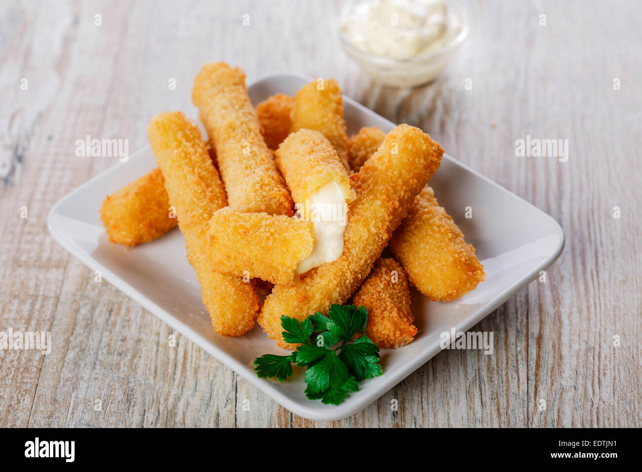 fried cheese sticks breaded Stock Photo - Alamy