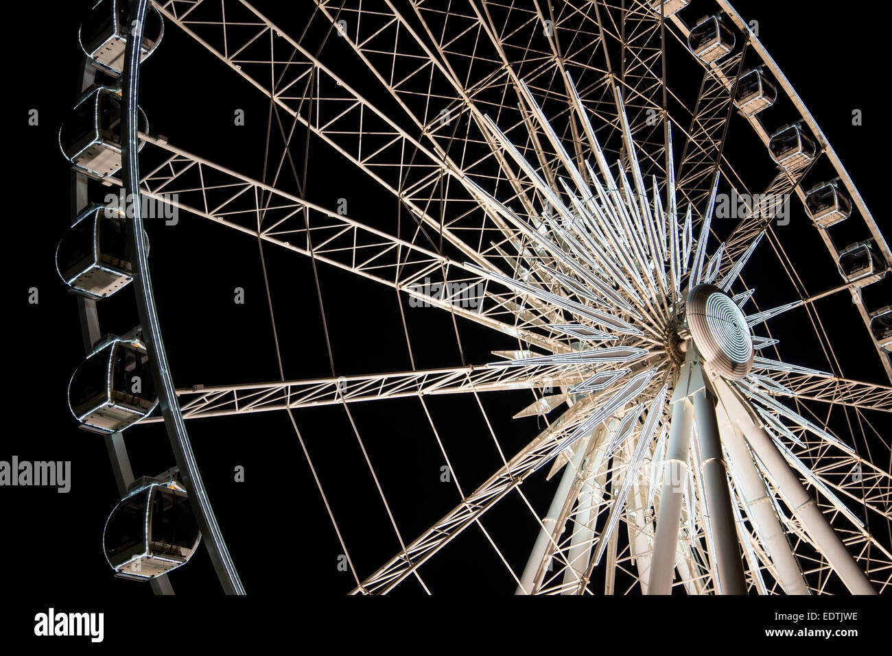 Illuminated SkyWheel tourist ride Stock Photo - Alamy