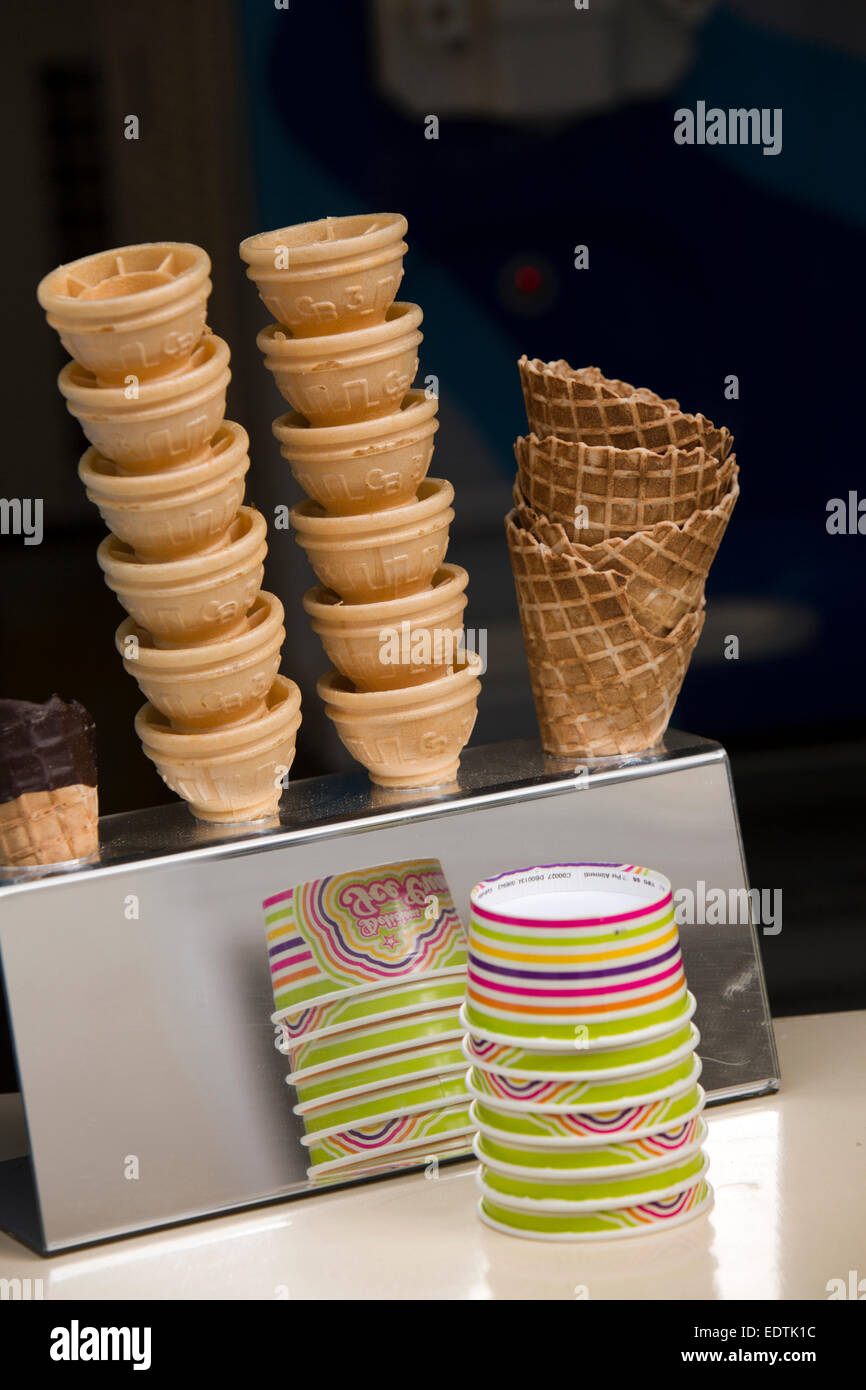UK, England, Yorkshire, Whitby, Church Street, ice cream cones Stock ...