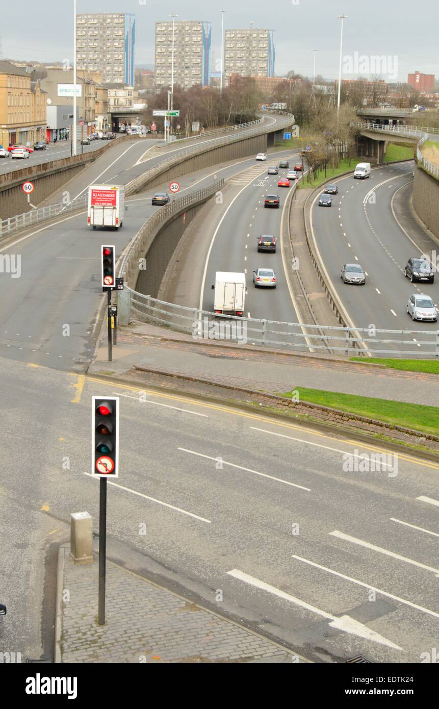 Motorway junction at Charing Cross in Glasgow, Scotland Stock Photo - Alamy
