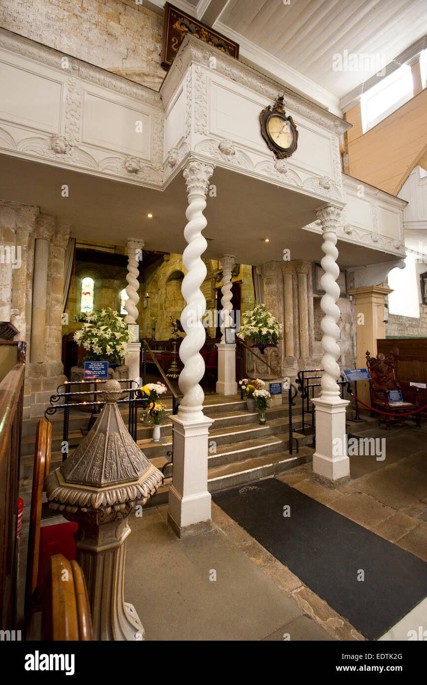 UK, England, Yorkshire, Whitby, St Mary’s Church interior, canopied ...
