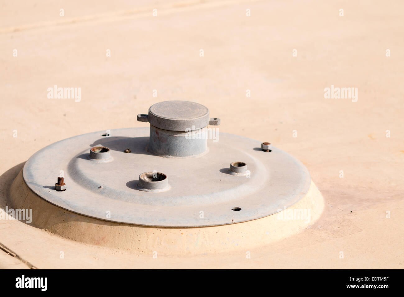 Metal Wastewater tank cover whit holes Stock Photo - Alamy