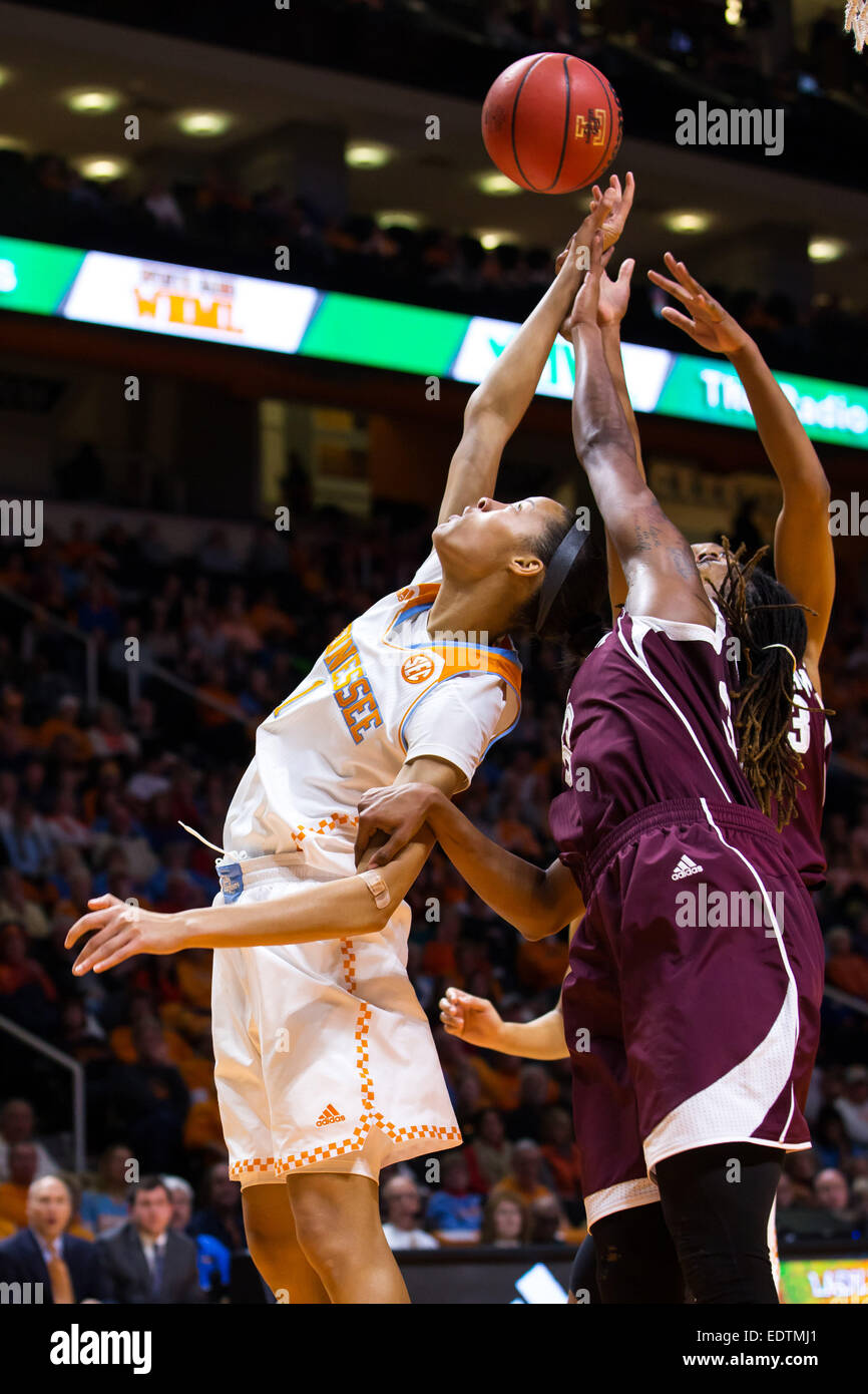 January 8, 2015: Nia Moore #1 of the Tennessee Lady Volunteers grabs ...