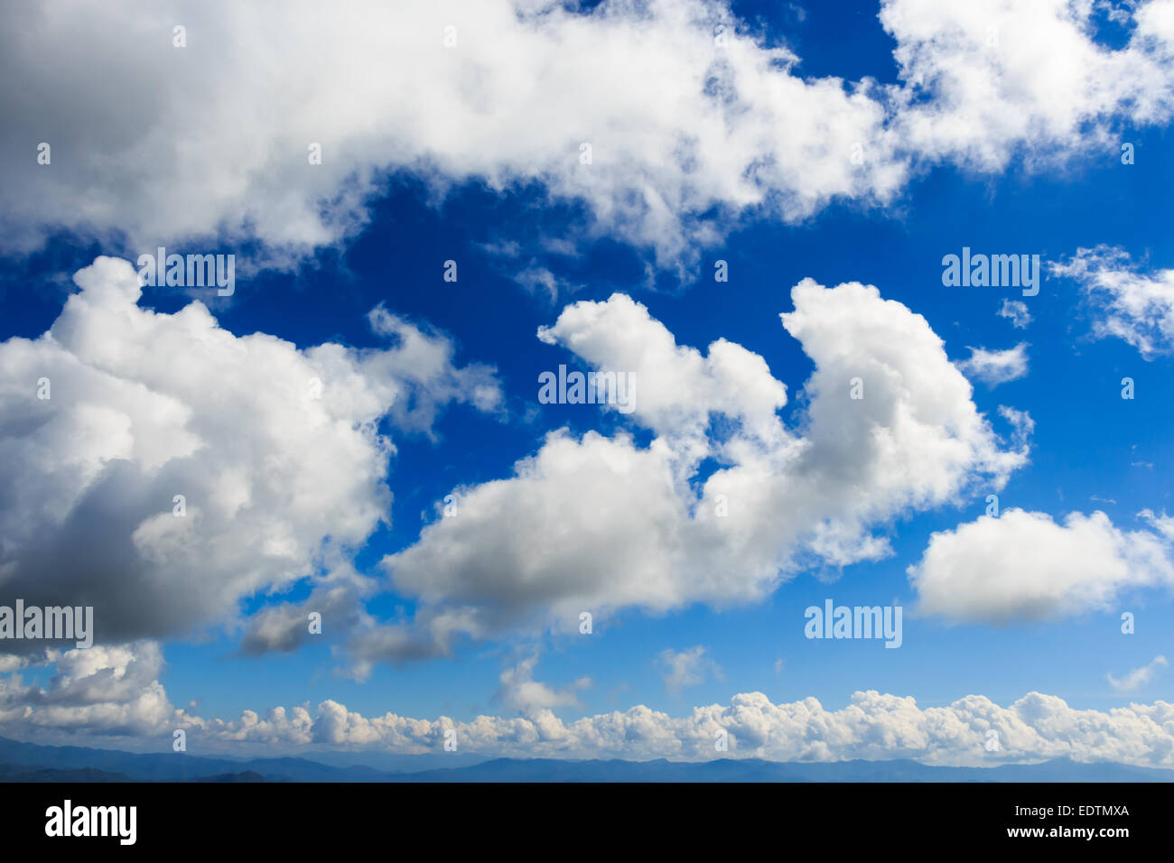 cloudy with blue sky and overlap mountain, Thailand Stock Photo - Alamy