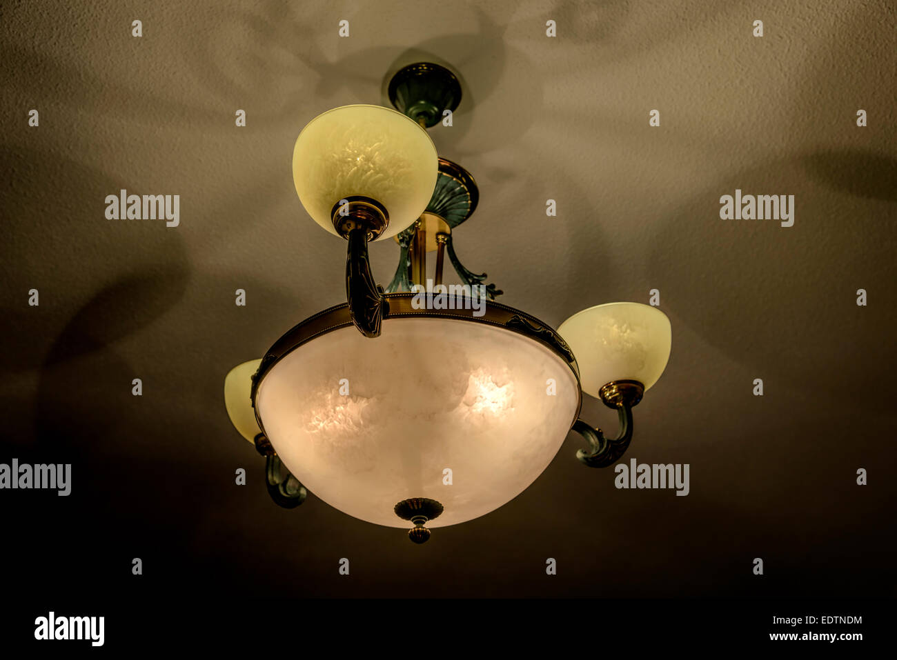 Original light appliance on ceiling Stock Photo - Alamy