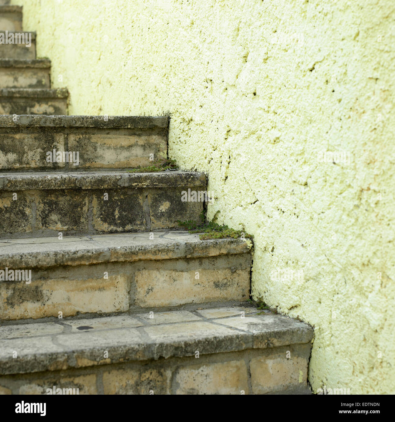 Tile staircase and plaster wall Stock Photo - Alamy