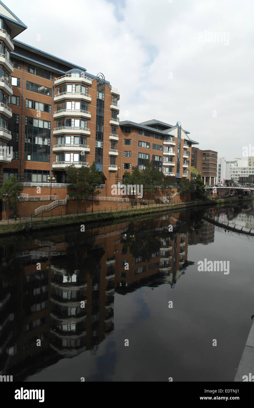Sunny portrait, from Irwell Street Bridge to red brick Ralli Quay ...