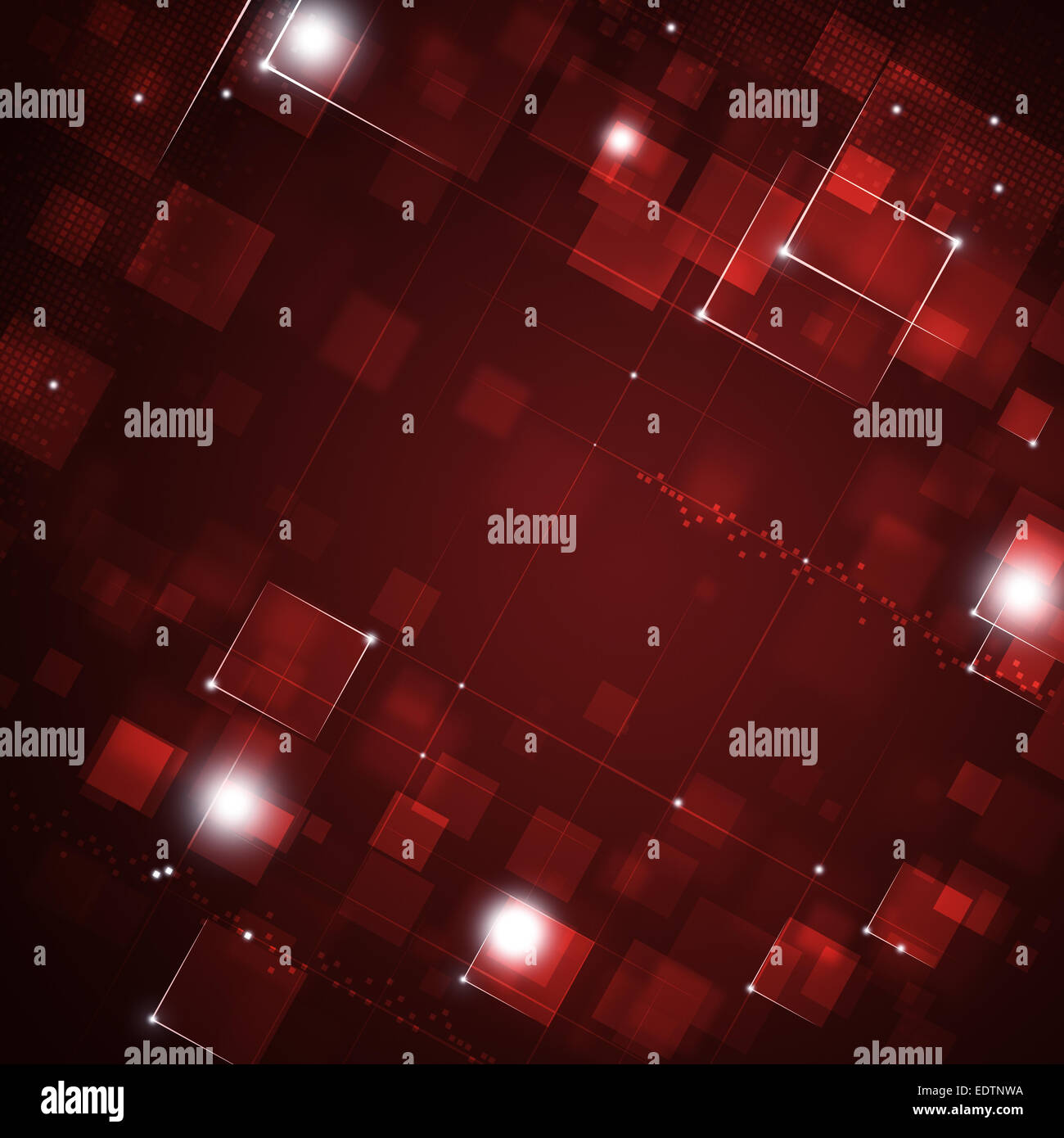 abstract red square dot and light technology background Stock Photo - Alamy