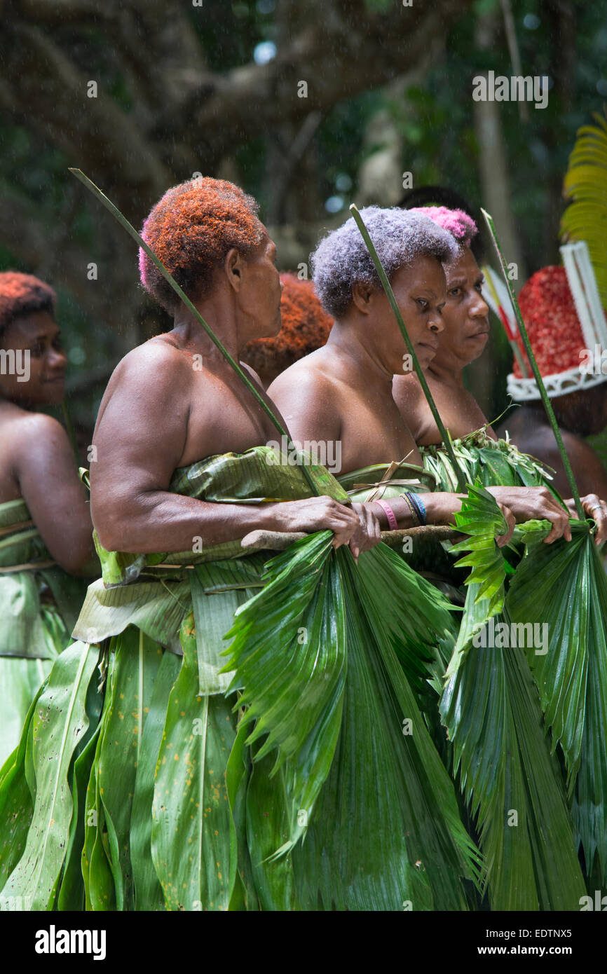 Republic of Vanuatu, Torres Islands, Loh Island. Ceremonial dance with ...