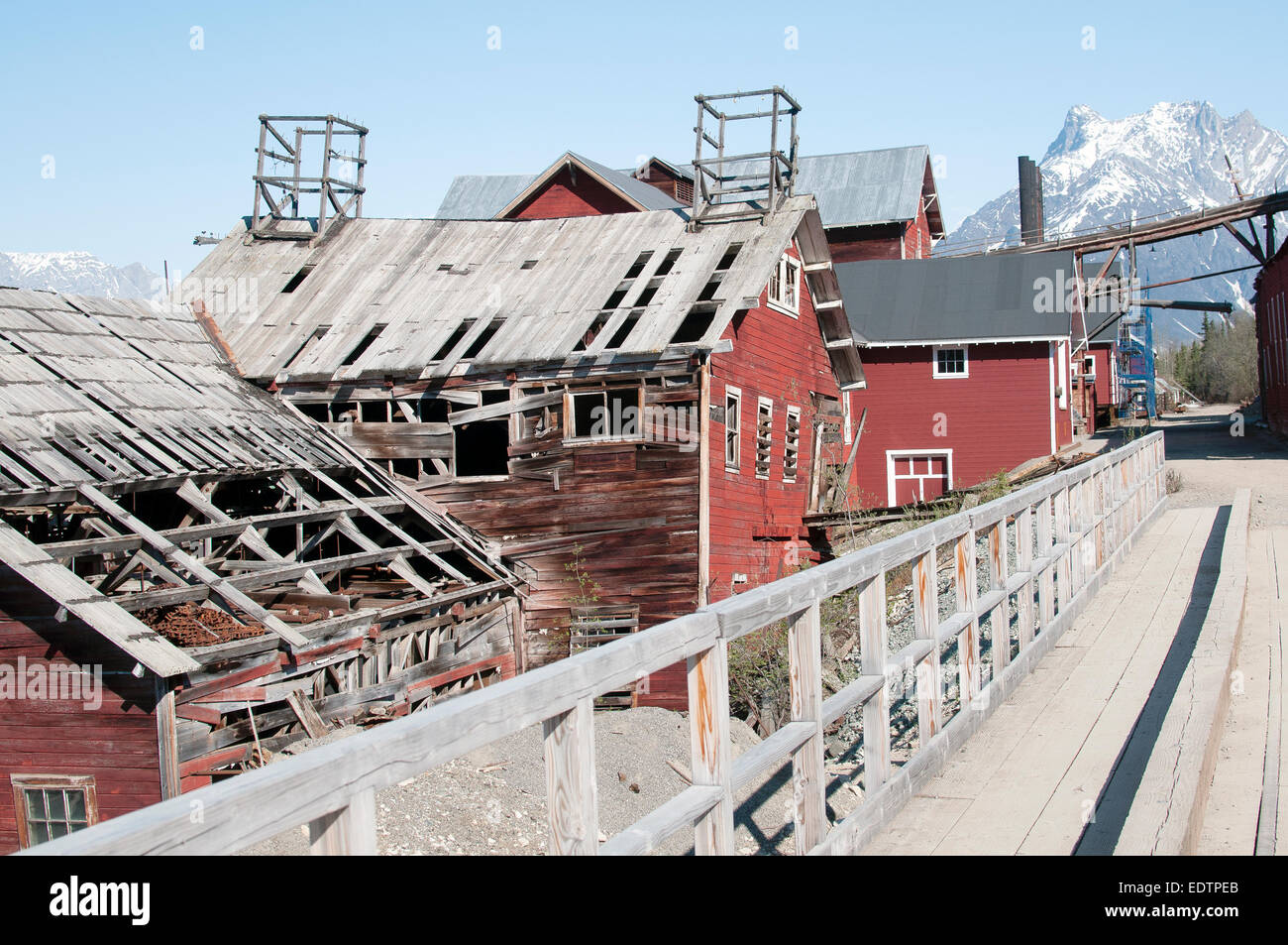 Kennecott mine buildings Stock Photo - Alamy