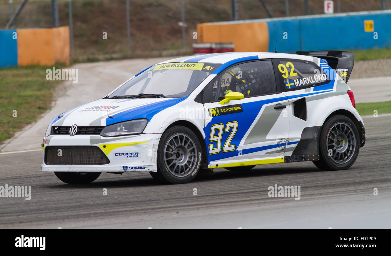 ISTANBUL, TURKEY - OCTOBER 11, 2014: Anton Marklund drives VW Polo of ...