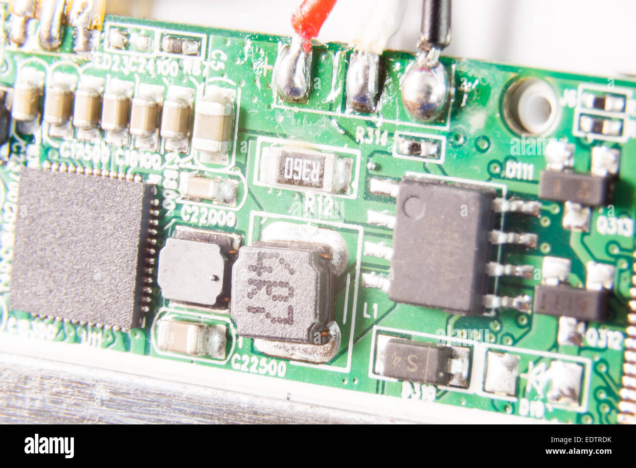 Behind The Touch Screen. Small electronic components of a tablet Stock ...