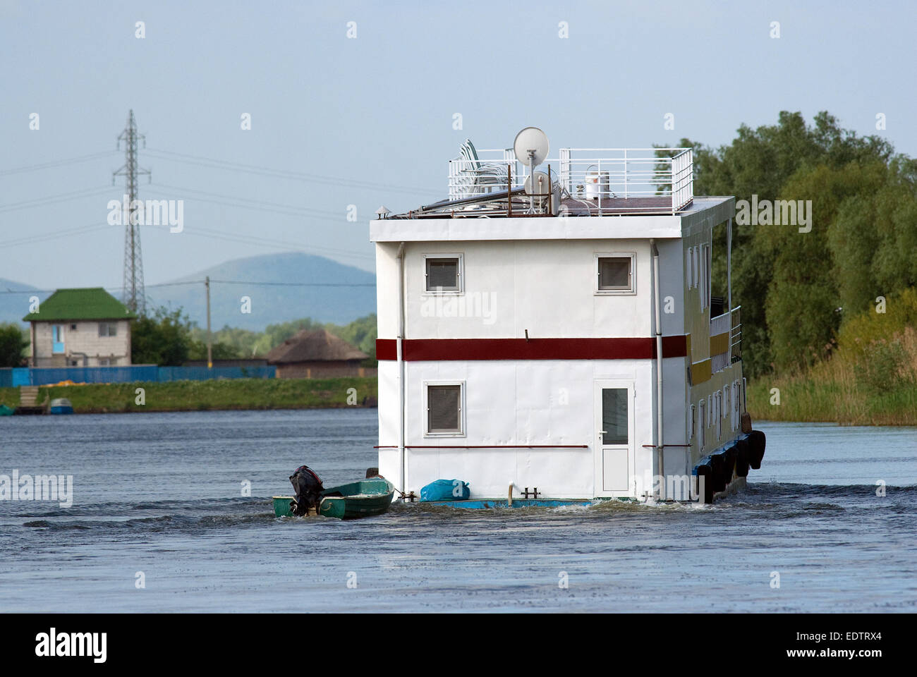 Tourist boat in Danube delta, Romania, Europa Stock Photo - Alamy