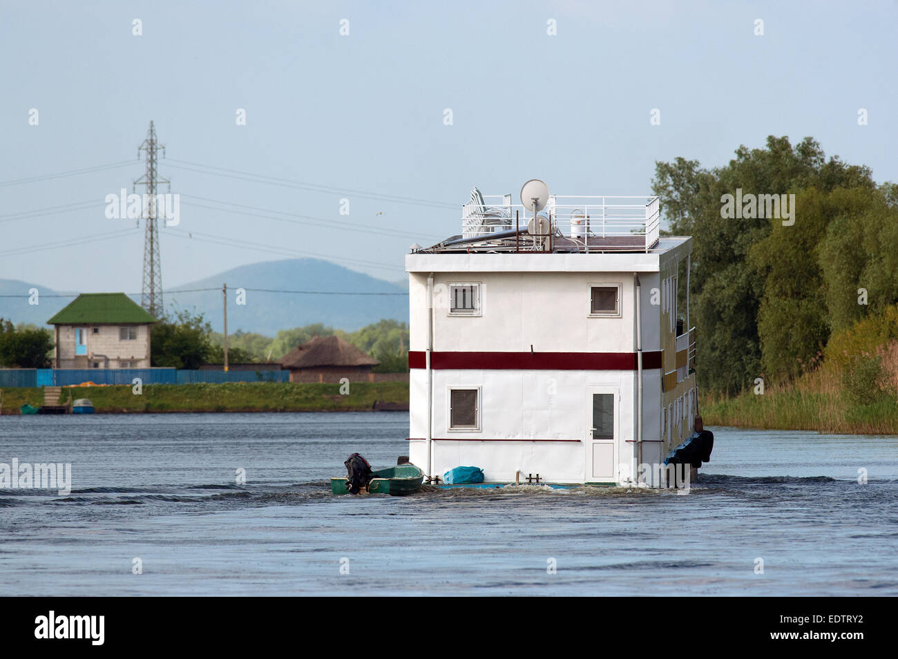 Tourist boat in Danube delta, Romania, Europa Stock Photo - Alamy