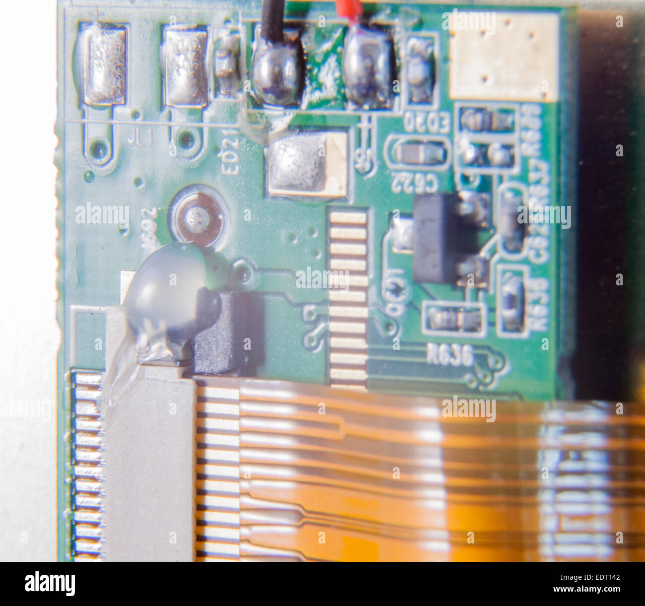 Behind The Touch Screen. Small electronic components of a tablet Stock ...
