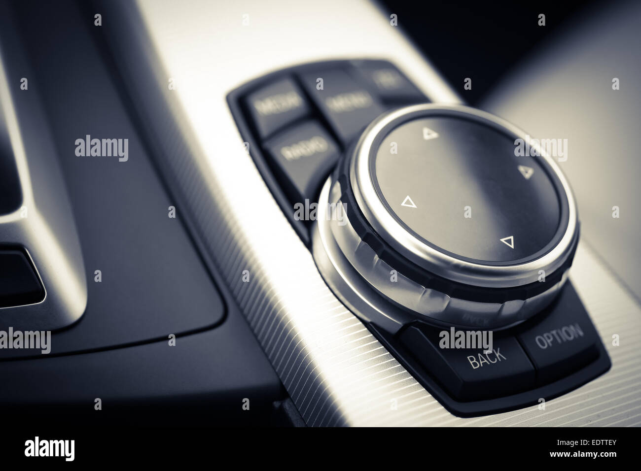 Detail of some black buttons in a car Stock Photo - Alamy
