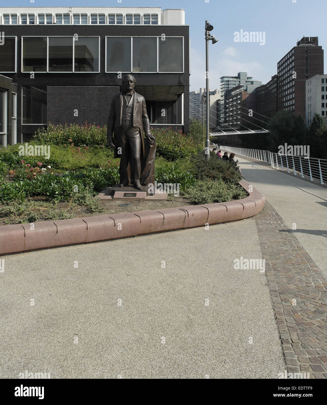 Blue sky portrait bronze statue Joseph Brotherton in garden plot by ...