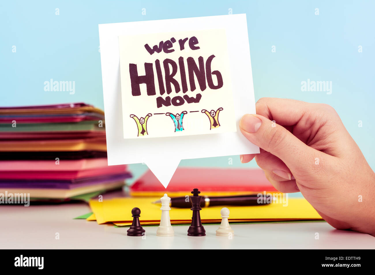 We are hiring message on office Stock Photo - Alamy