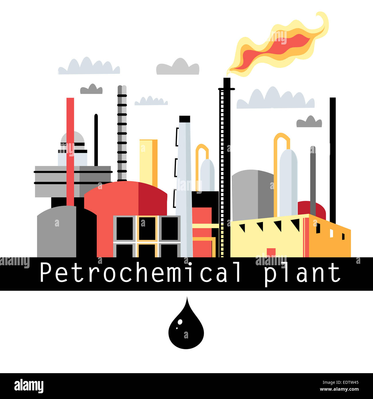 graphics petrochemical plant on a white background Stock Photo - Alamy