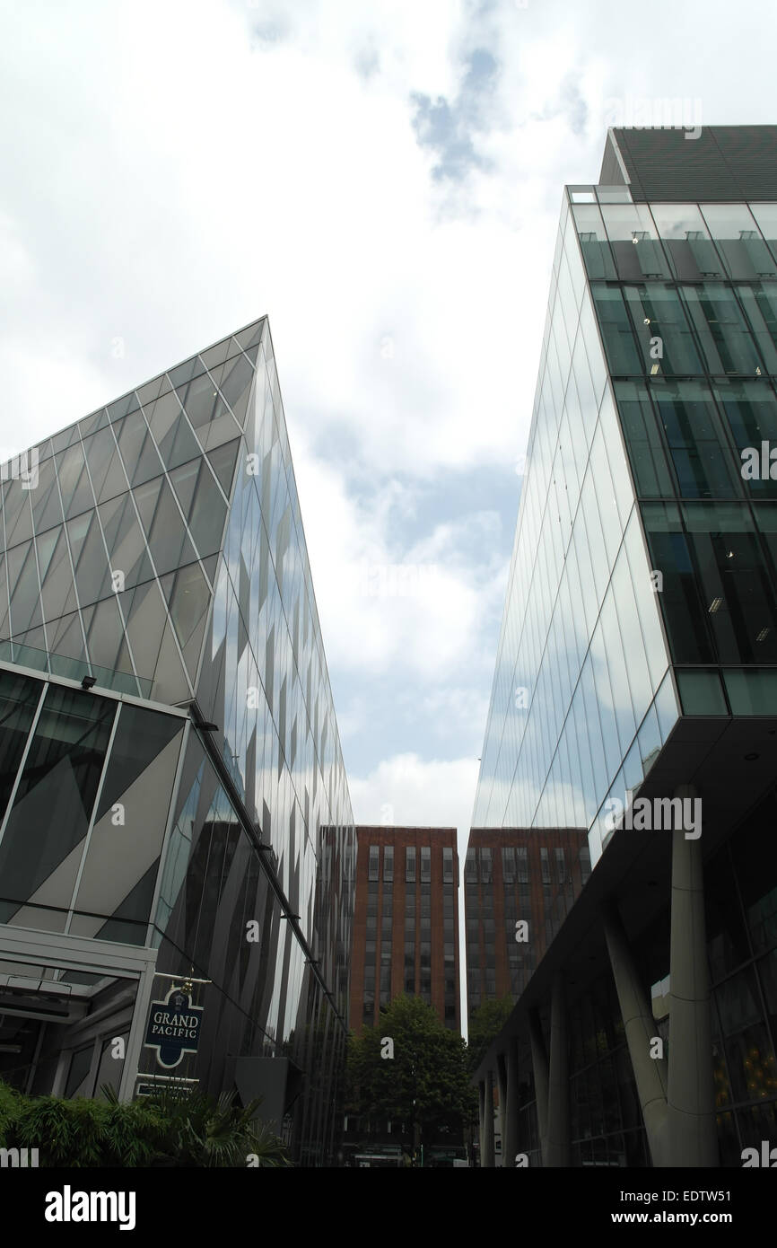 Portrait, to Deansgate, The Avenue between glass buildings '1 The ...