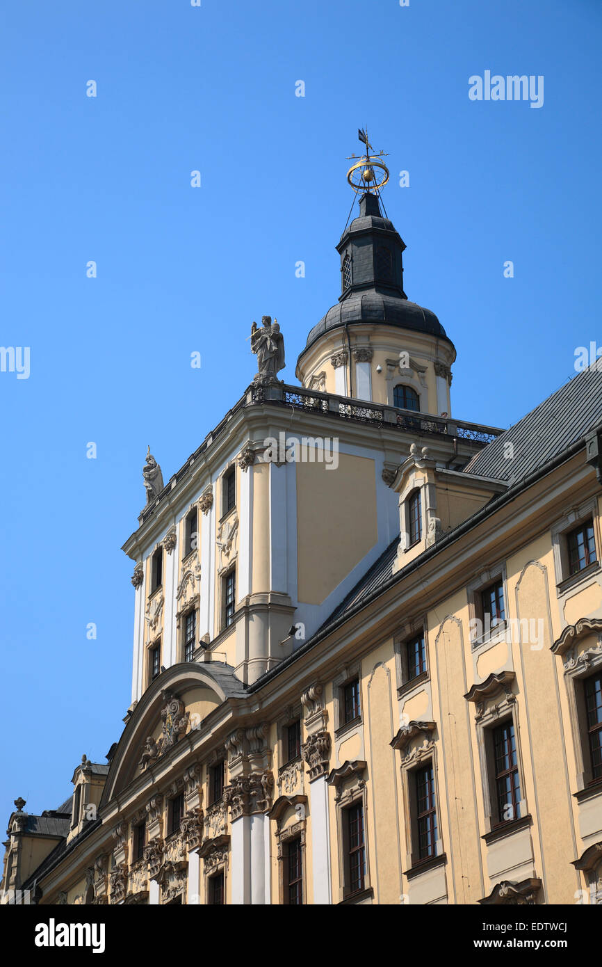 The university main building, Wroclaw, Lower Silesia, Poland, Europe ...