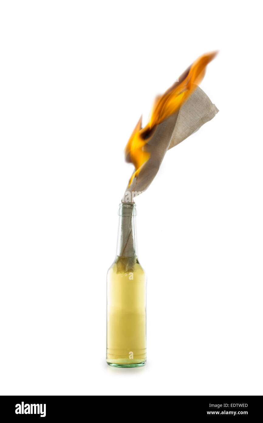 Molotov cocktail bottle on fire hi-res stock photography and images - Alamy