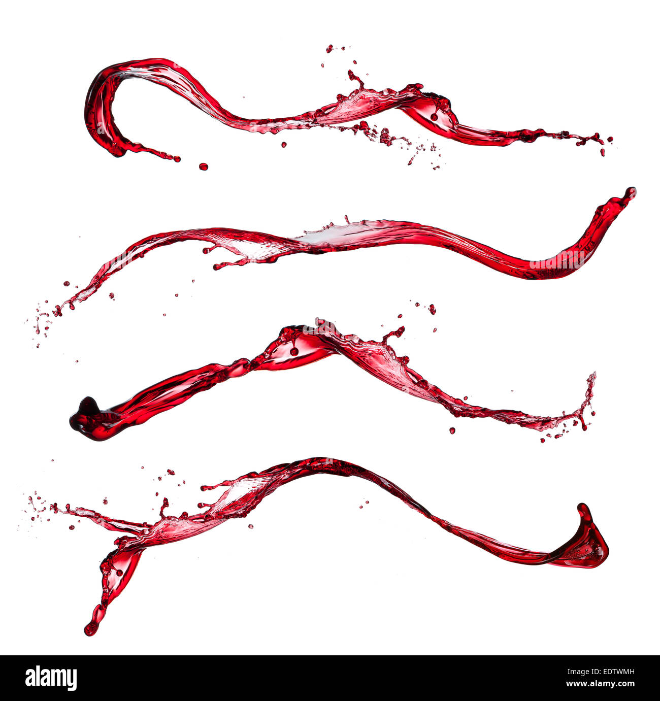 Isolated shot of red wine splashes on white background Stock Photo - Alamy