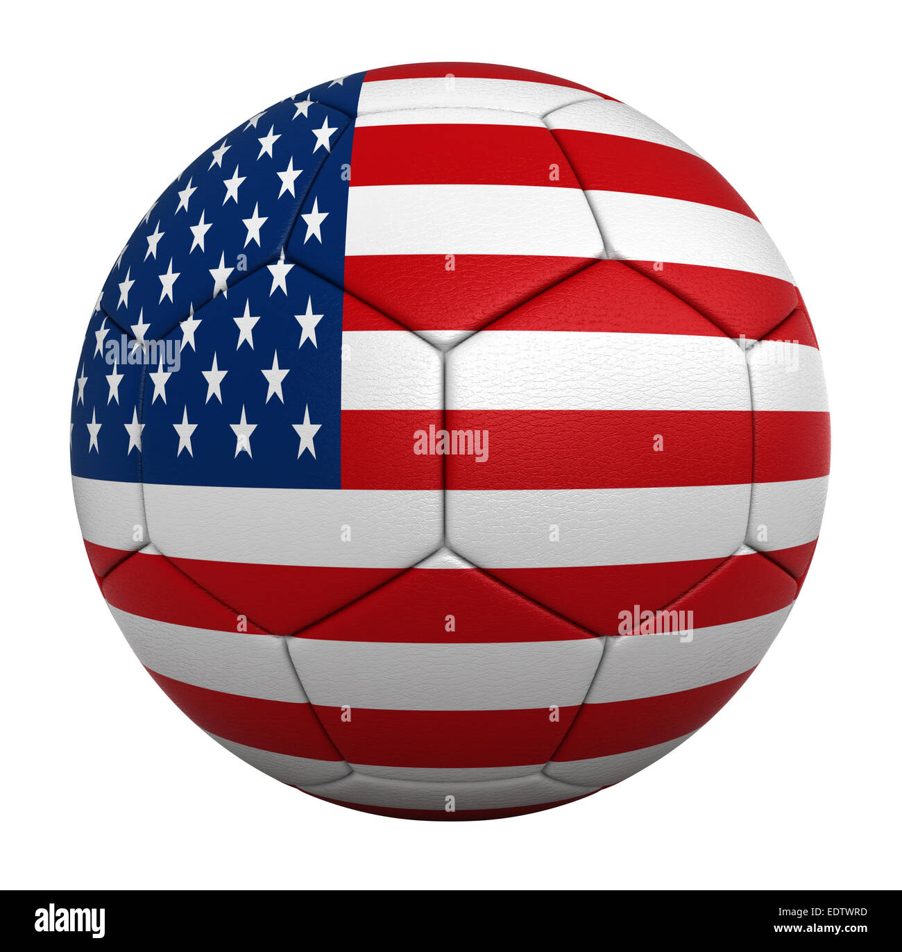 3d render of soccer balls with usa national flags Stock Photo - Alamy