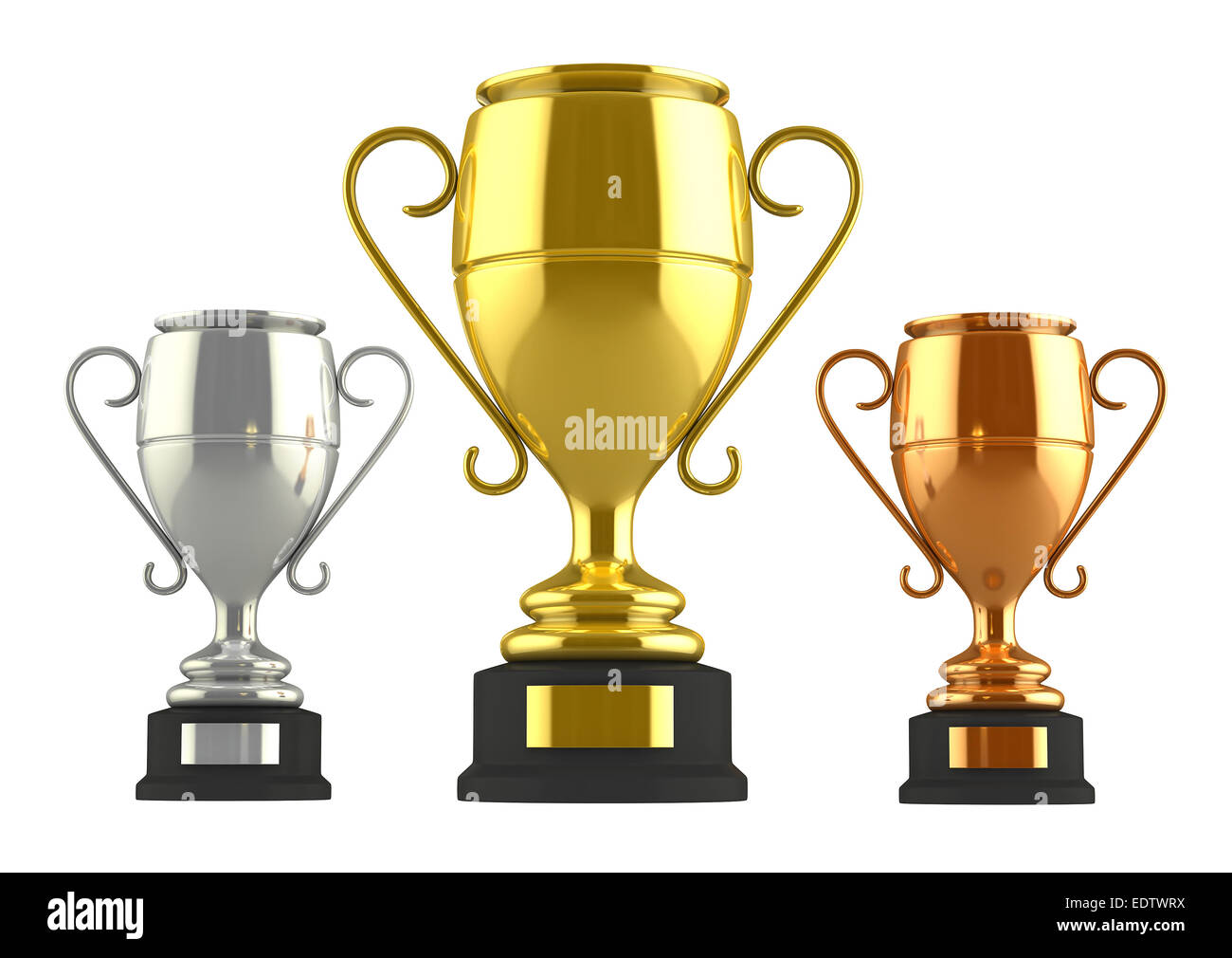 3d render of champion cups isolated over white background Stock Photo ...
