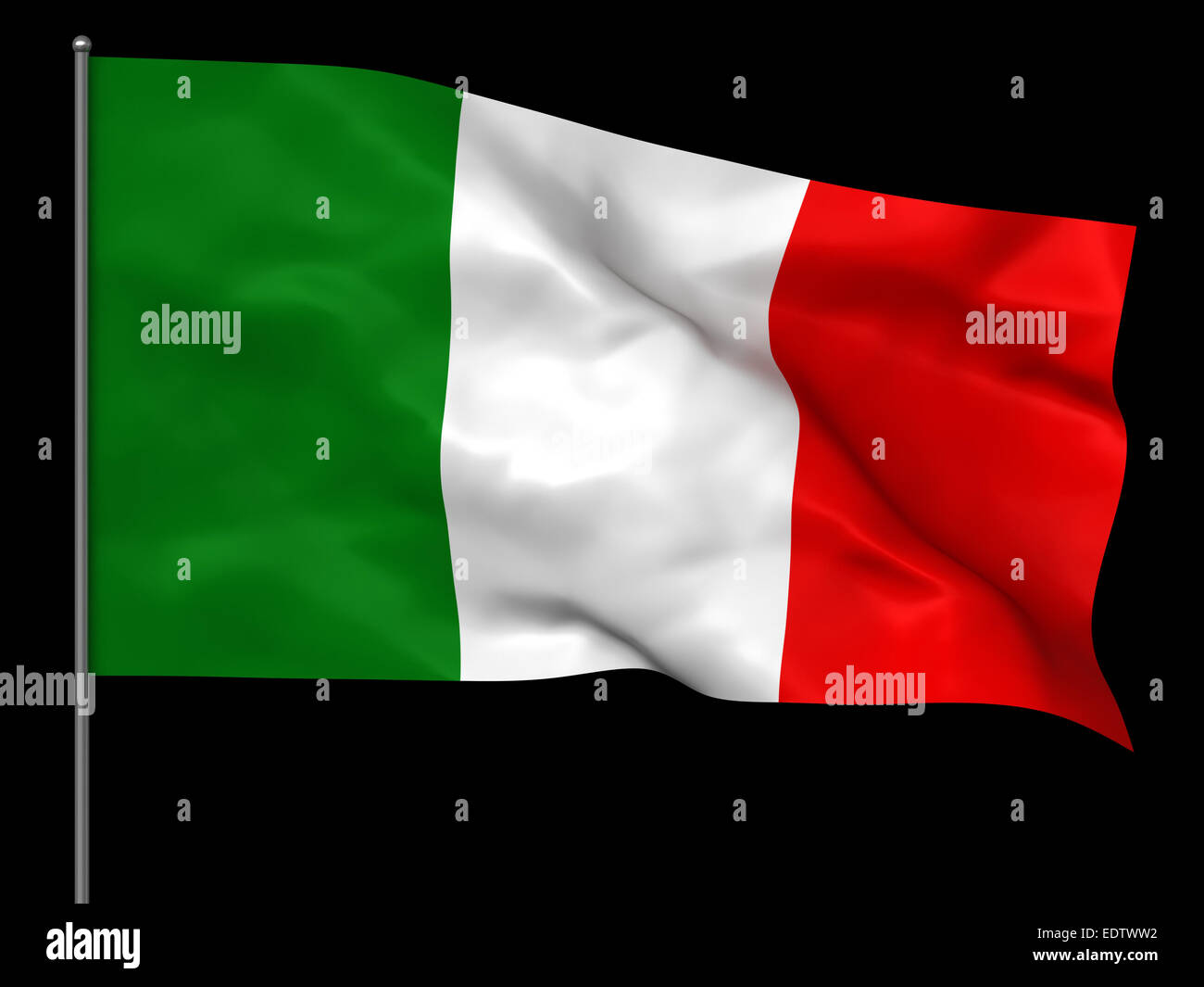 Italian Flag Waving Animation