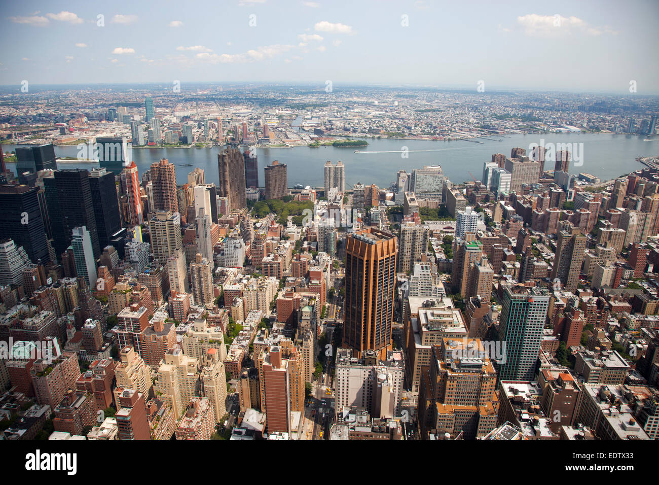 cityscape, view from empire state building, east side, skyscrapers ...