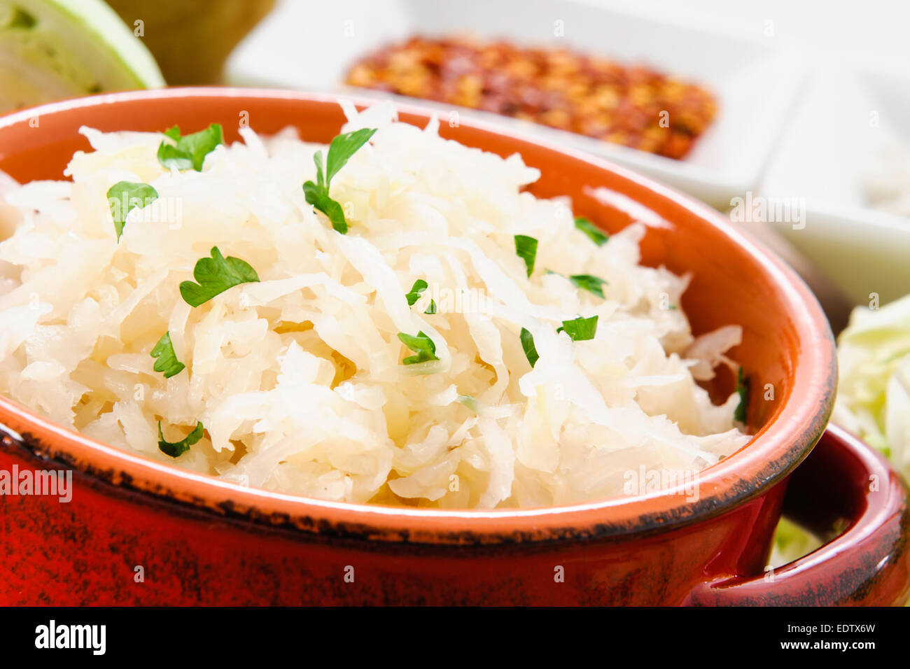Homemade fermented cabbage sauerkraut Stock Photo - Alamy